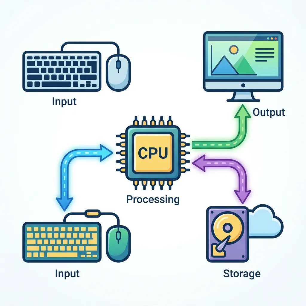 2.1 Basic Components: Input, Output, Processing, Storage | Arjan KC